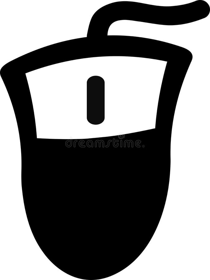 The Drawing of a Black Computer Mouse, a Small Hardware Input Device ...