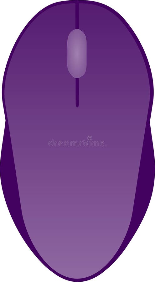 The Drawing of a Purple Computer Mouse, a Small Hardware Input Device ...
