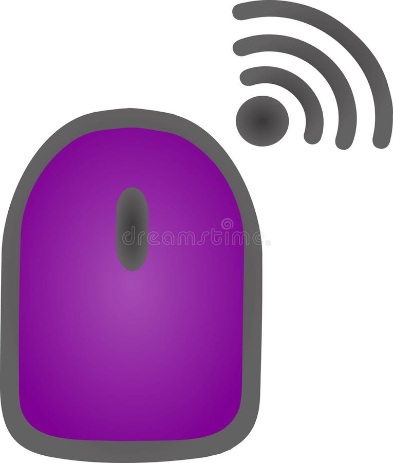 The Drawing of a Purple Computer Mouse, a Small Hardware Input Device ...
