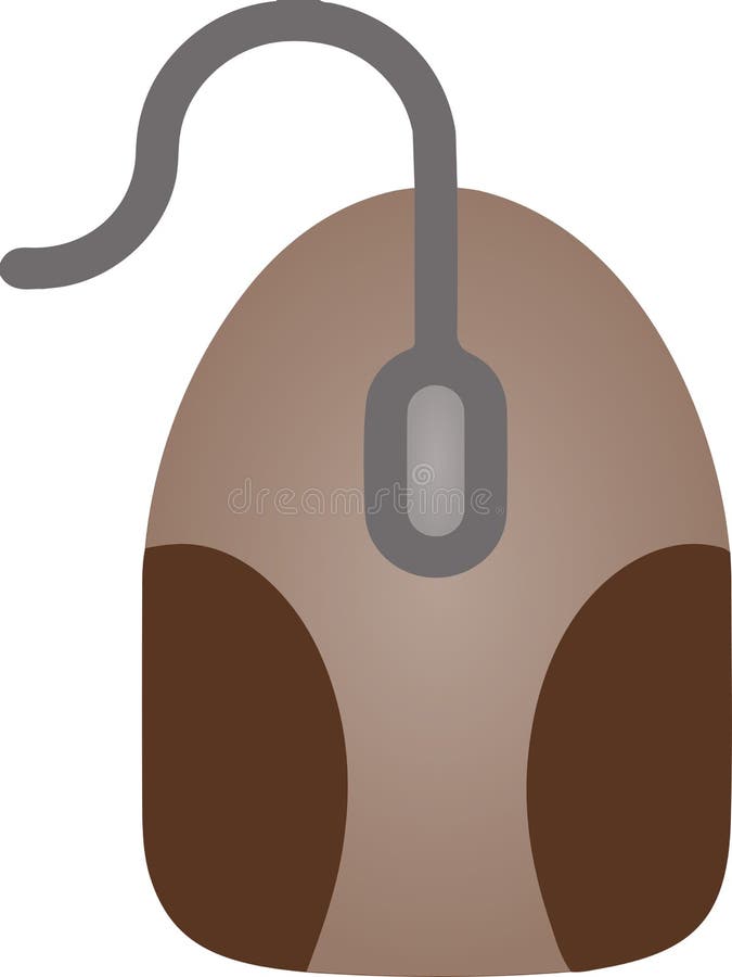 The Drawing of a Brown Computer Mouse, a Small Hardware Input Device ...
