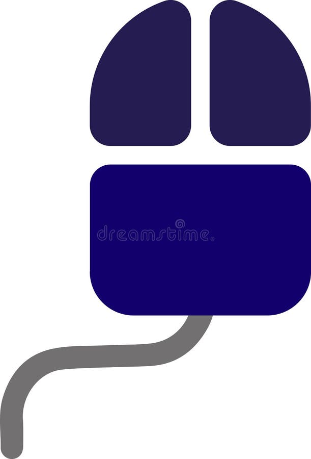 The Drawing of a Blue Computer Mouse, a Small Hardware Input Device ...