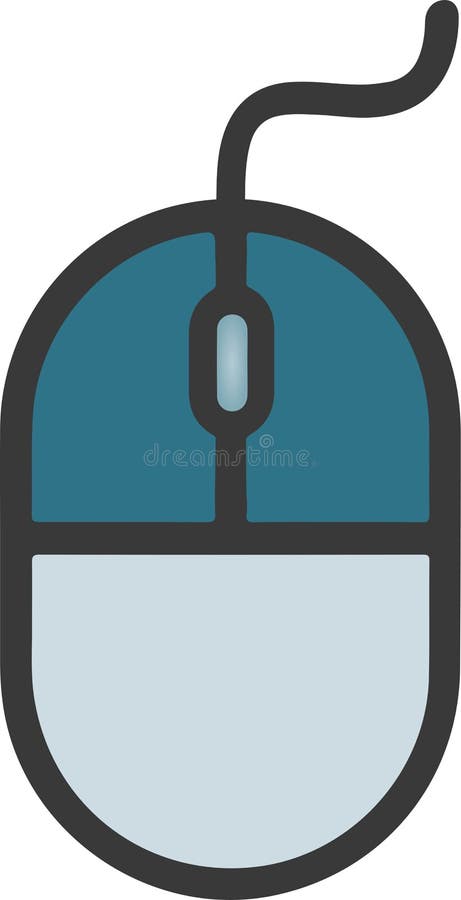The Drawing of a Blue Computer Mouse, a Small Hardware Input Device ...