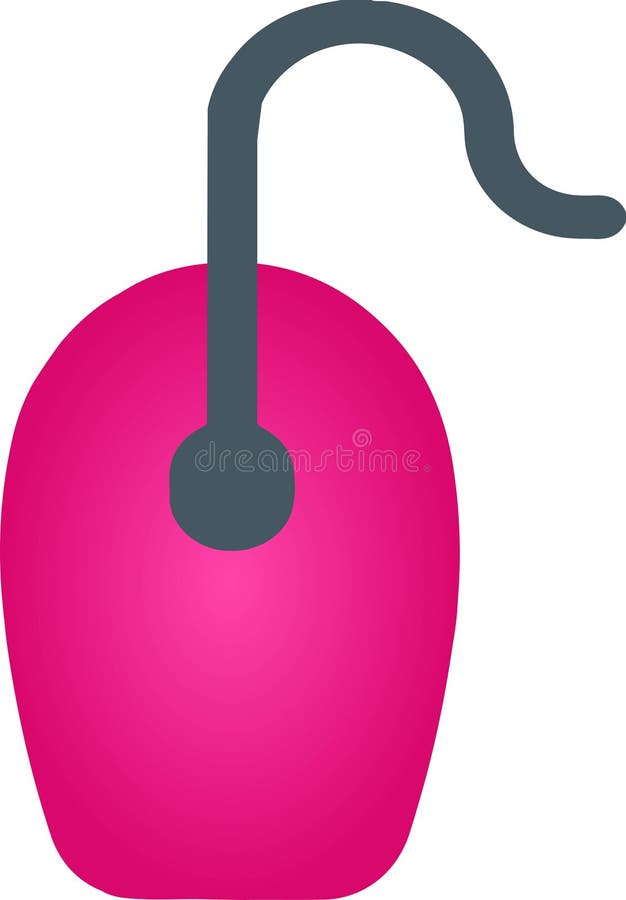 The Drawing of a Pink Computer Mouse, a Small Hardware Input Device ...