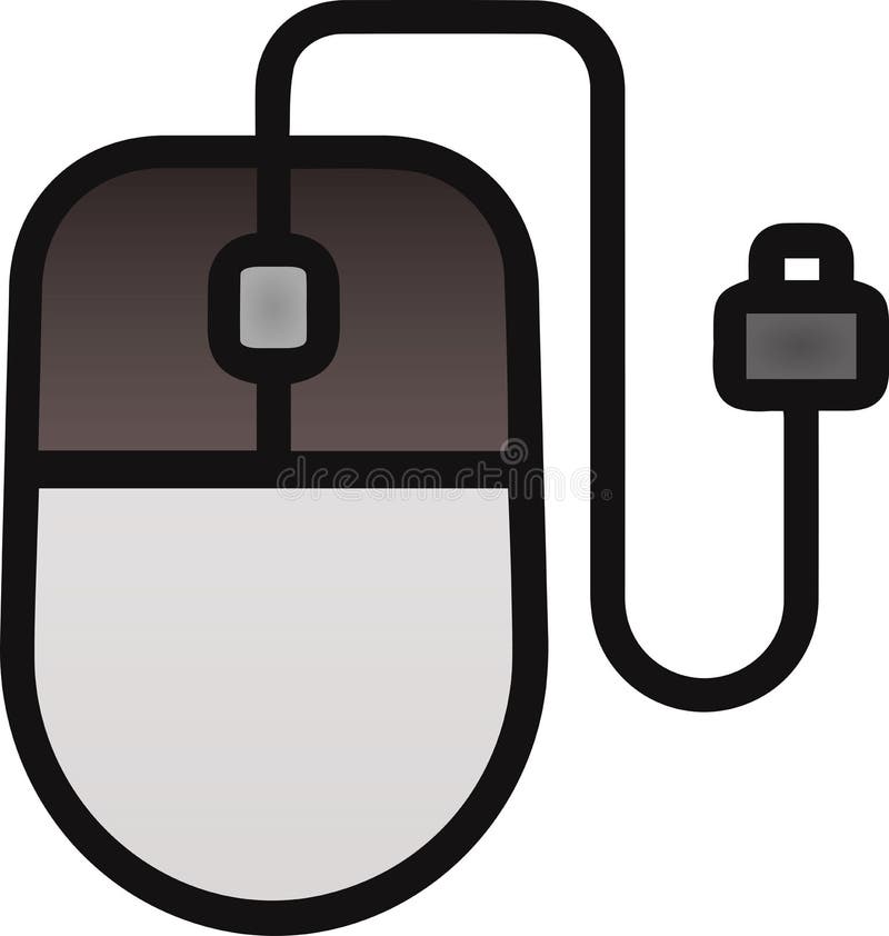 The Drawing of a Gray Computer Mouse, a Small Hardware Input Device ...