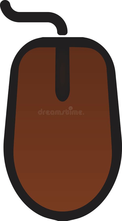 The Drawing of a Brown Computer Mouse, a Small Hardware Input Device ...