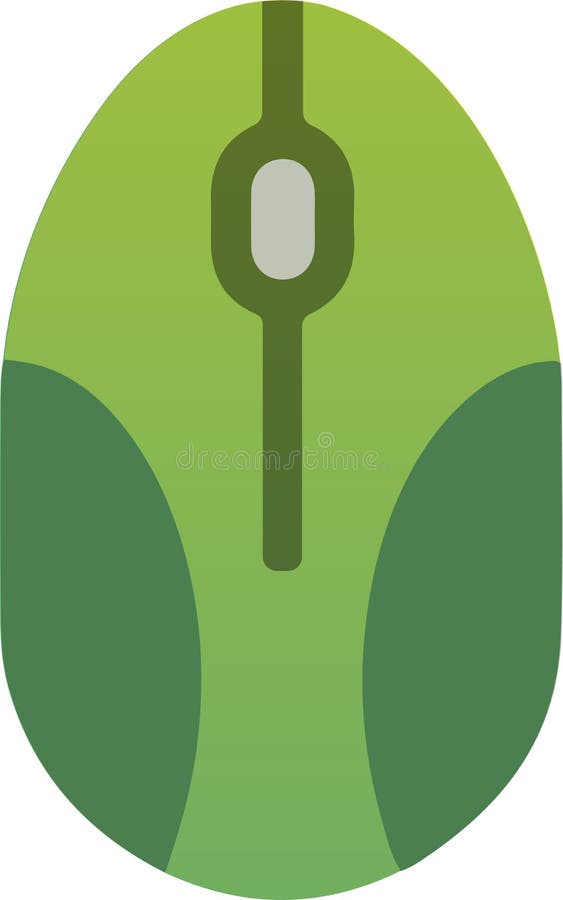 The Drawing of a Green Computer Mouse, a Small Hardware Input Device ...