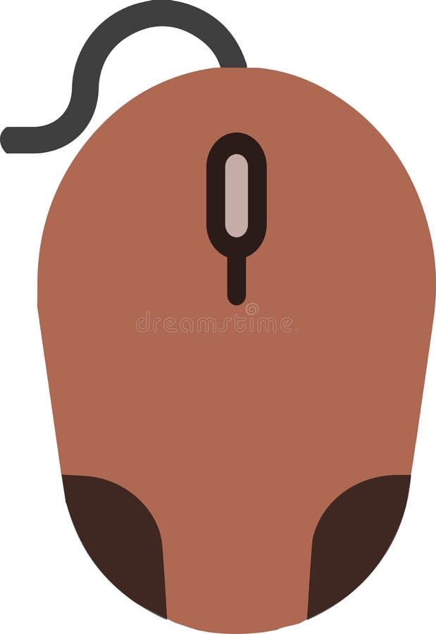 The Drawing of a Brown Computer Mouse, a Small Hardware Input Device ...