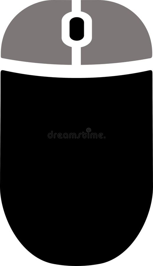 The Drawing of a Clicked Black Computer Mouse, a Small Hardware Input ...