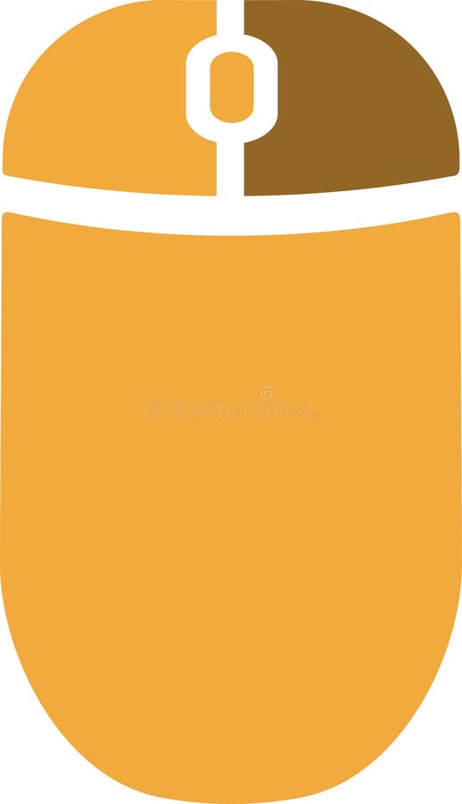 The Drawing of a Right-clicked Orange Computer Mouse, a Small Hardware ...