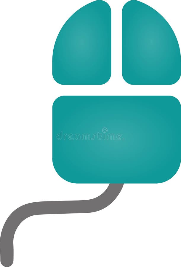 The Drawing of a Blue Computer Mouse, a Small Hardware Input Device ...