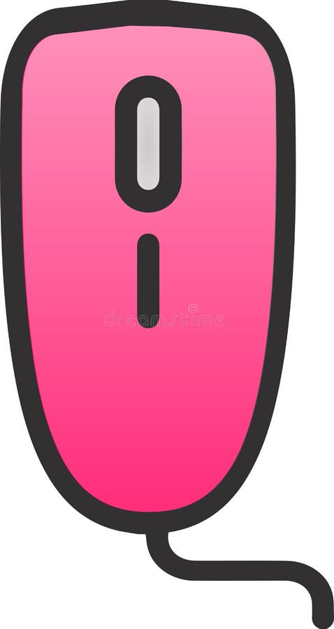 The Drawing of a Pink Computer Mouse, a Small Hardware Input Device ...