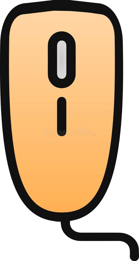 The Drawing of a Orange Computer Mouse, a Small Hardware Input Device ...