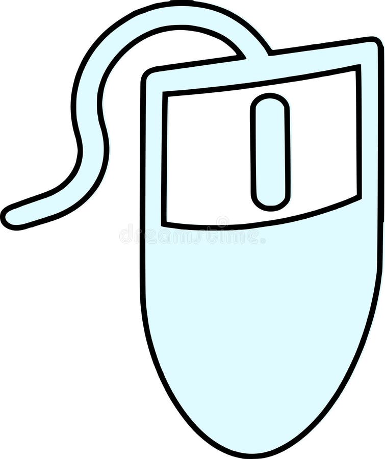 The Drawing of a Blue Computer Mouse, a Small Hardware Input Device ...