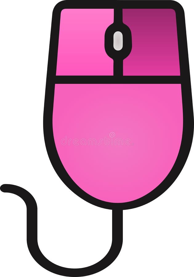 The Drawing of a Pink Computer Mouse, a Small Hardware Input Device ...
