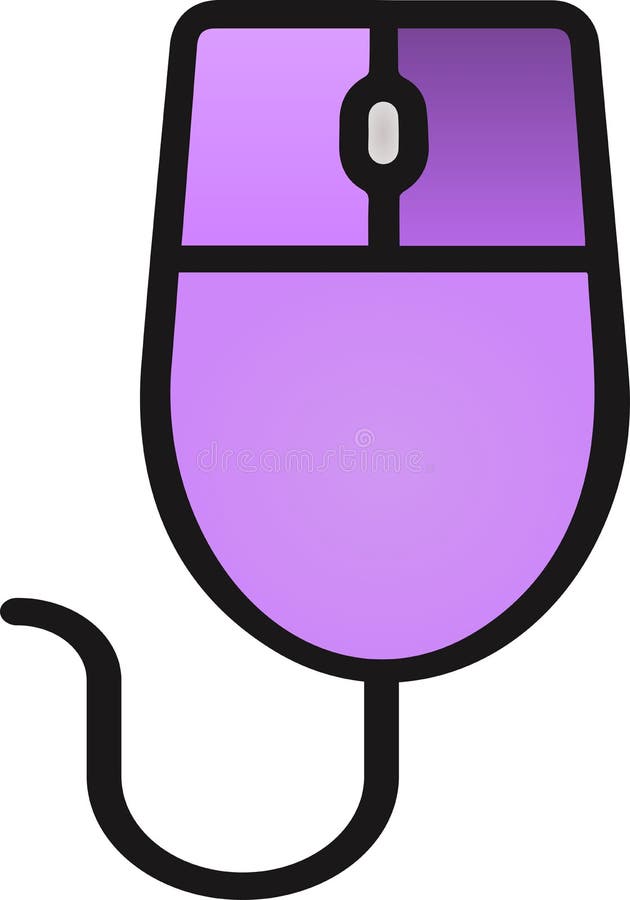 The Drawing of a Clicked Lilac Computer Mouse, a Small Hardware Input ...