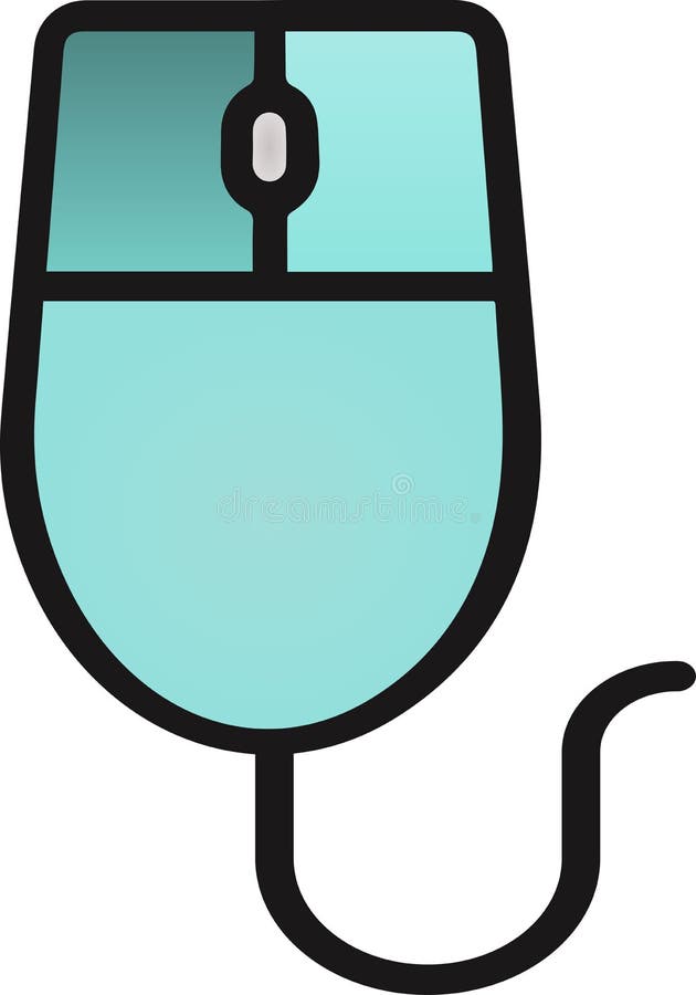 The Drawing of a Clicked Lilac Computer Mouse, a Small Hardware Input ...