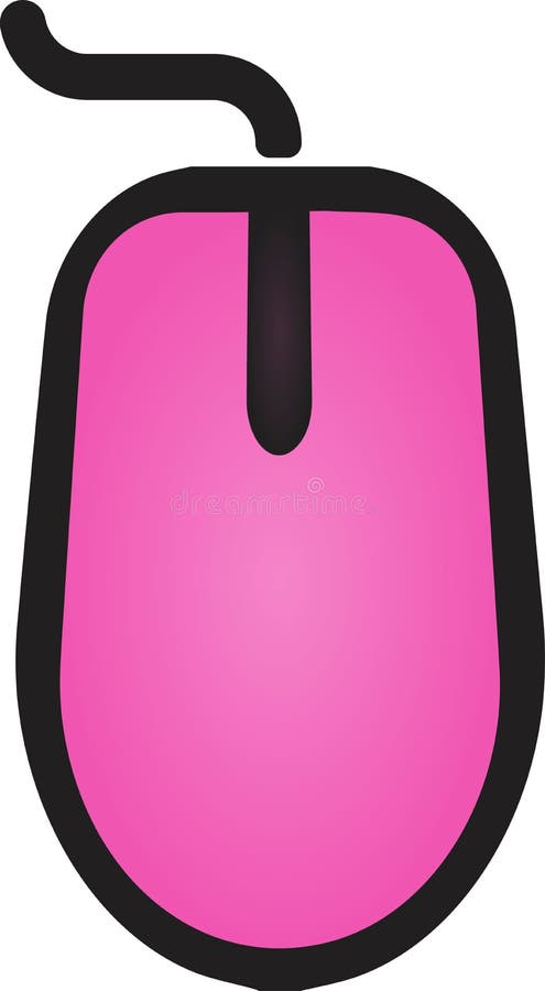 The Drawing of a Pink Computer Mouse, a Small Hardware Input Device ...