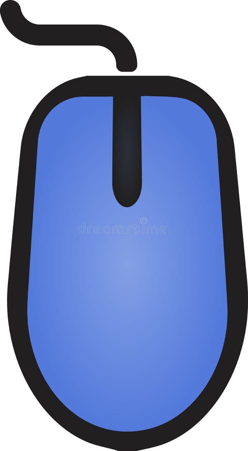 The Drawing of a Blue Computer Mouse, a Small Hardware Input Device ...