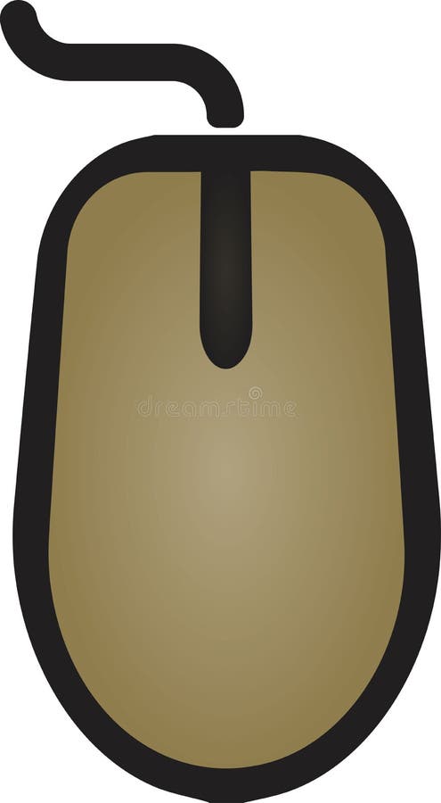 The Drawing of a Brown Computer Mouse, a Small Hardware Input Device ...