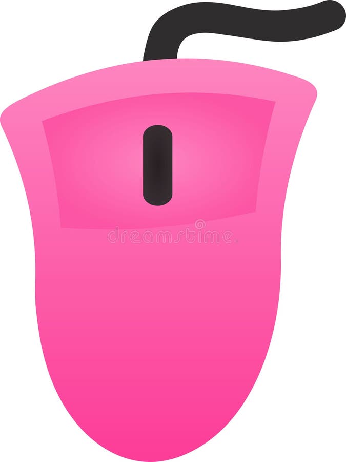 The Drawing of a Pink Computer Mouse, a Small Hardware Input Device ...