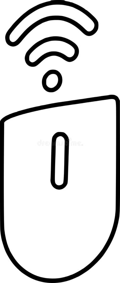 The Drawing of a White Computer Mouse, a Small Hardware Input Device ...