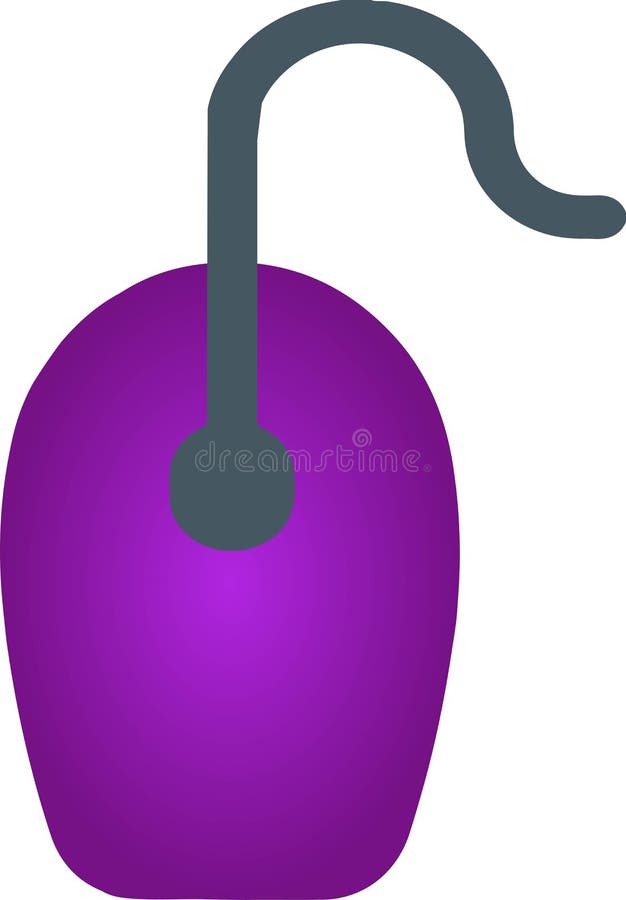 The Drawing of a Purple Computer Mouse, a Small Hardware Input Device ...