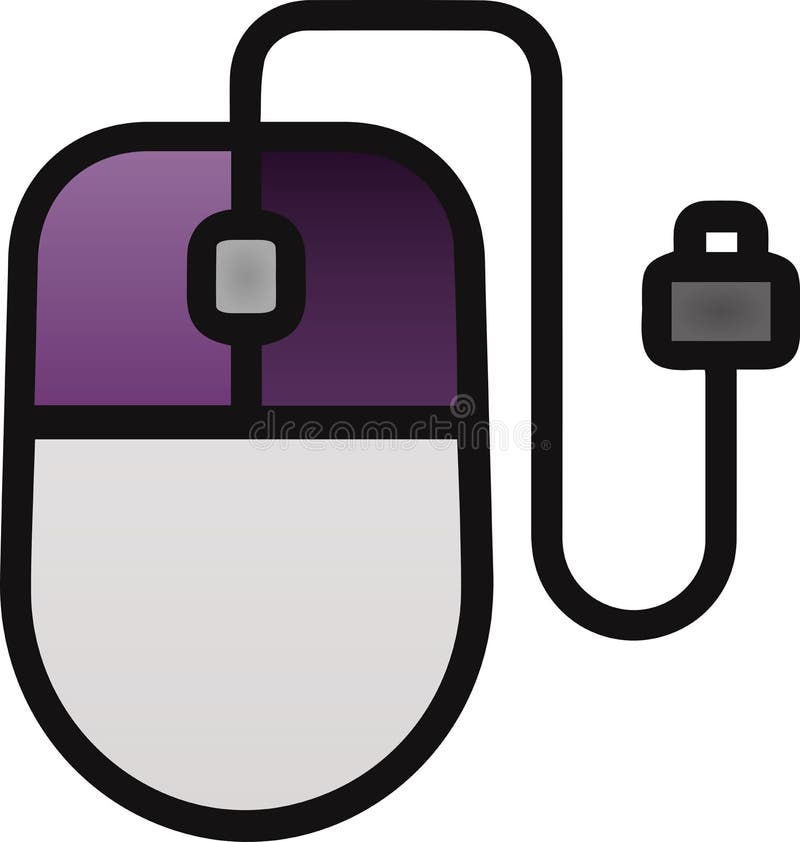 The Drawing of a Right-clicked Gray Computer Mouse, a Small Hardware ...