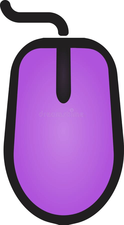 The Drawing of a Purple Computer Mouse, a Small Hardware Input Device ...
