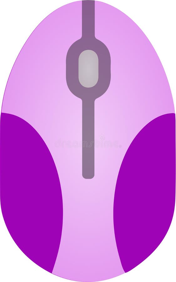 The Drawing of a Purple Computer Mouse, a Small Hardware Input Device ...