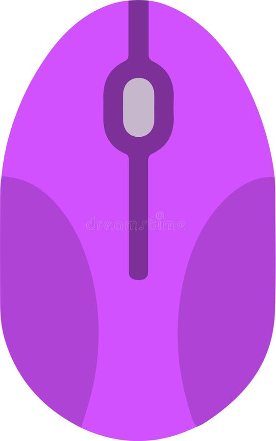 The Drawing of a Purple Computer Mouse, a Small Hardware Input Device ...