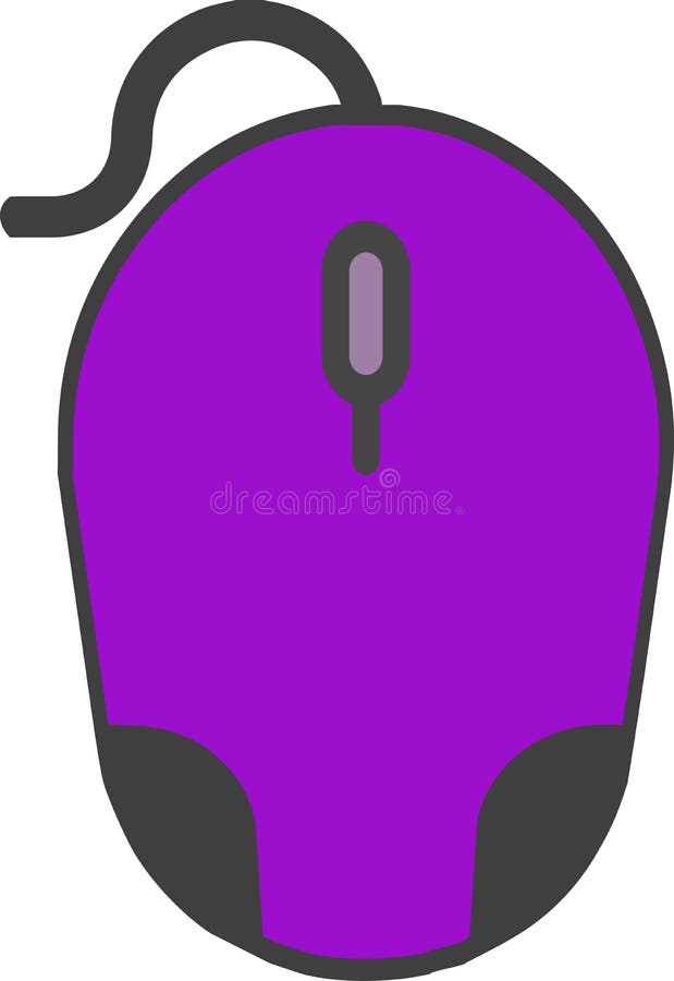 The Drawing of a Purple Computer Mouse, a Small Hardware Input Device ...