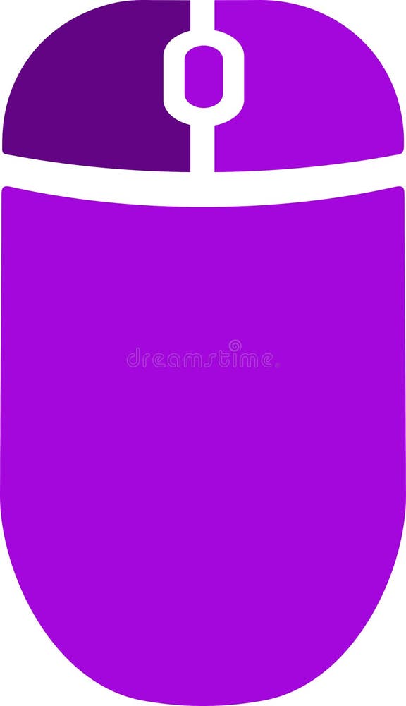 The Drawing of a Left-clicked Purple Computer Mouse, a Small Hardware ...