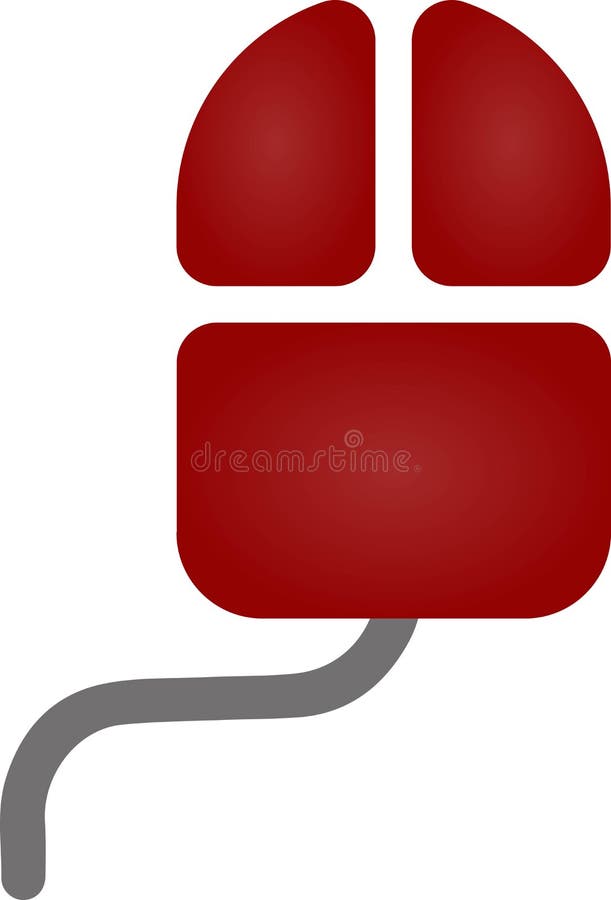 The Drawing of a Red Computer Mouse, a Hardware Input Device Used by ...