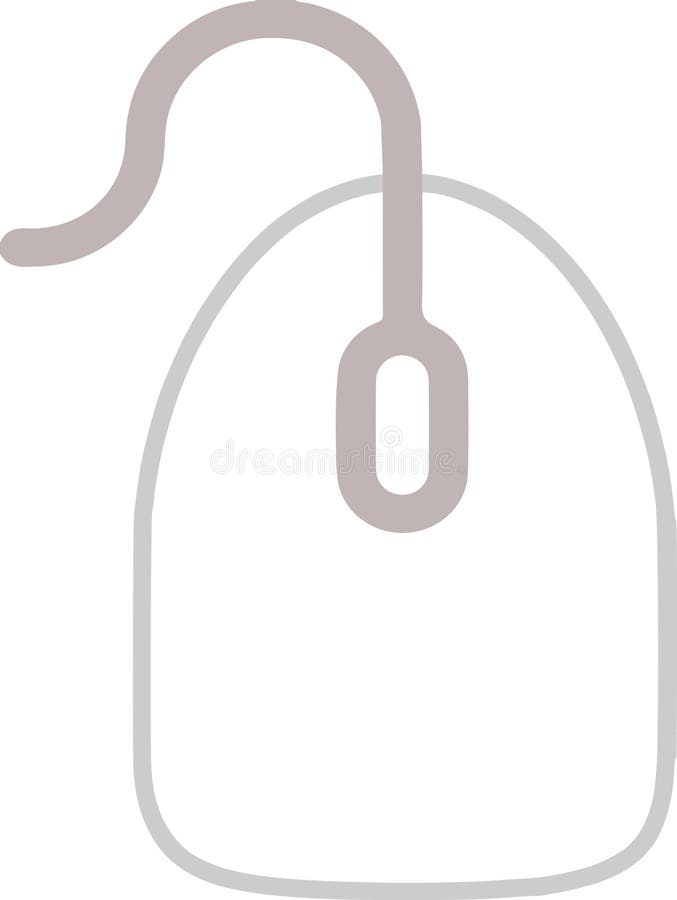The Drawing of a White Computer Mouse, a Small Hardware Input Device ...