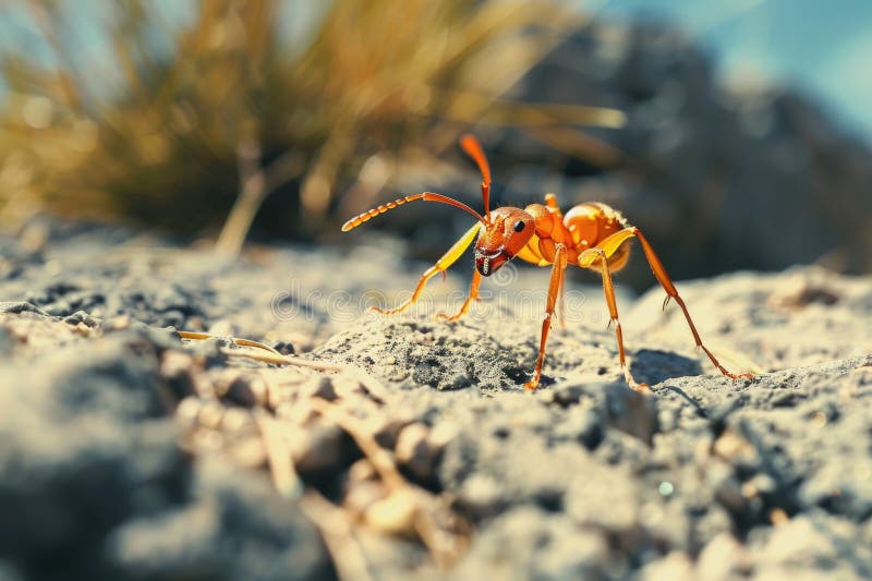 A Small Insect Sits on Top of a Rock Stock Photo - Image of wildlife ...