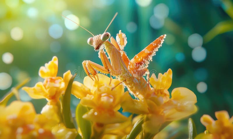 A Small Insect is Sitting on a Yellow Flower Stock Photo - Image of ...