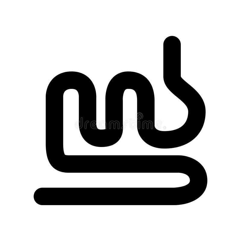 Small Intestine Vector Icon Black and White. Illustration from Vector ...