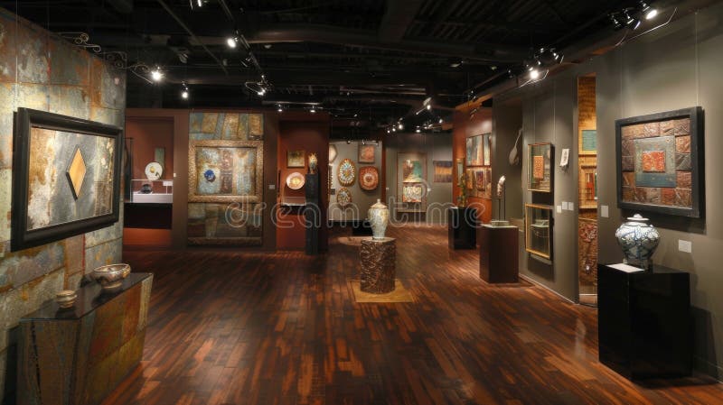 A Small Intimate Art Gallery is Filled with Strategically P Mirrors ...