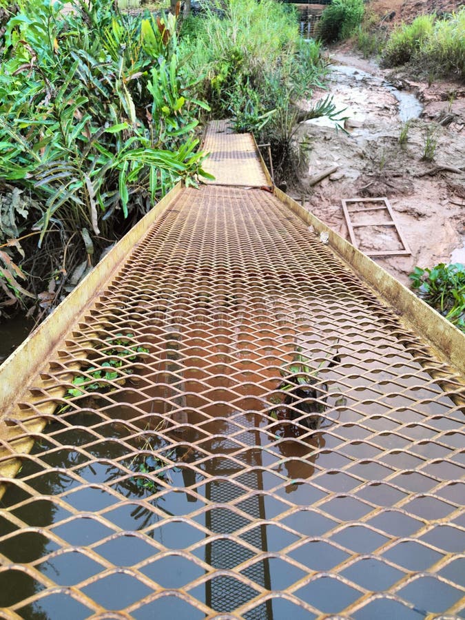 Small Iron Bridge Over the Water Stock Image - Image of tree, yard ...