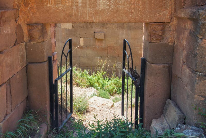 Small Iron Gates. Arch of Ancient Stone Tuff. Stock Image - Image of ...