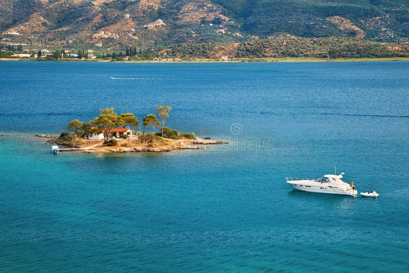 Small island in Aegean sea stock photo. Image of scenic - 13941940