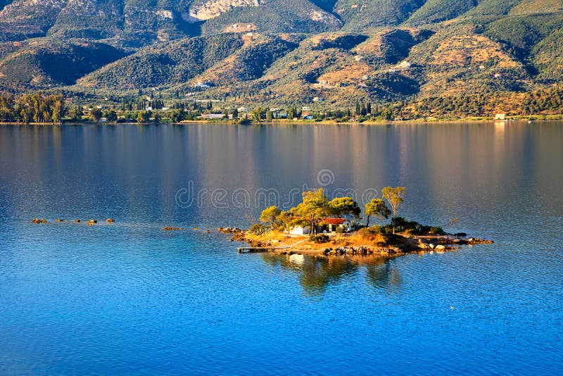 Small island in Aegean sea stock image. Image of coastline - 15459293