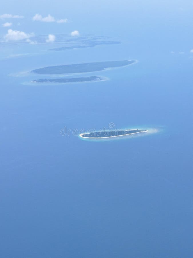 Small Island Atols at Ocean, Beatifull View from Above Stock Image ...