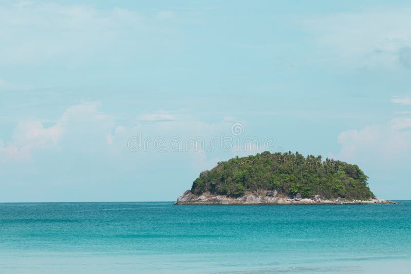 Small Island in the Blue Sea and Clear Sky Stock Image - Image of ...