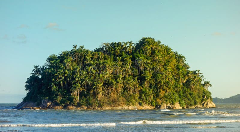 Small Island Covered by Primary Tropical Vegetation on the Sea, at ...