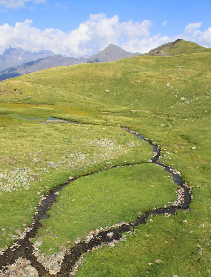 Small Island in Creek in Pyrenees Mountains Stock Photo - Image of ...