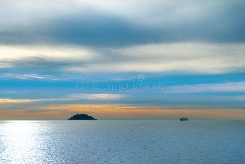 Small island in the sea. stock image. Image of dusk, beautiful - 27760159