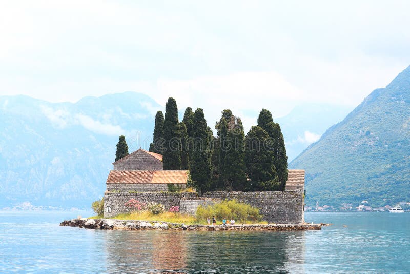 Small island in sea stock image. Image of history, background - 55524607