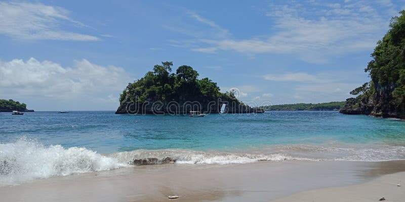 Small Islands and Rocks in Nusapenida Look Different. Stock Photo ...