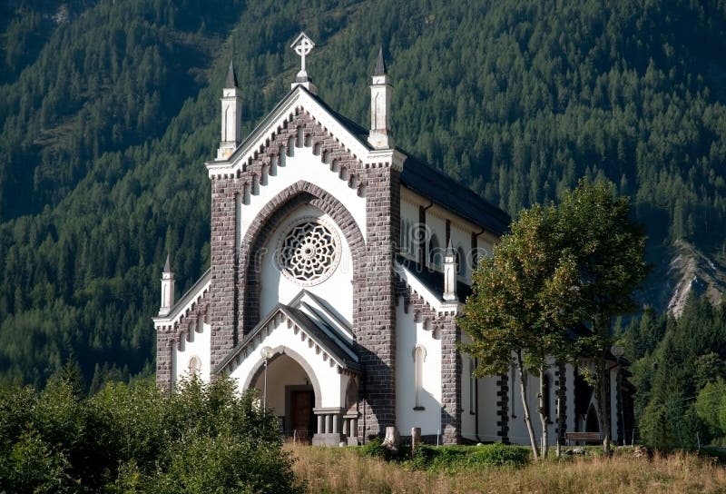 Small Italian Church - Dolomites, Italy Stock Image - Image of ...